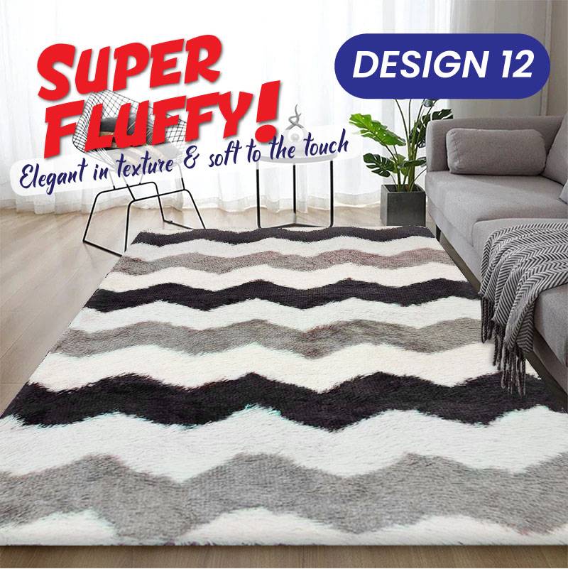 Fluffy Design Ruffle Shaggy 120cmx160cm / 40MM Thickness Living Room ...