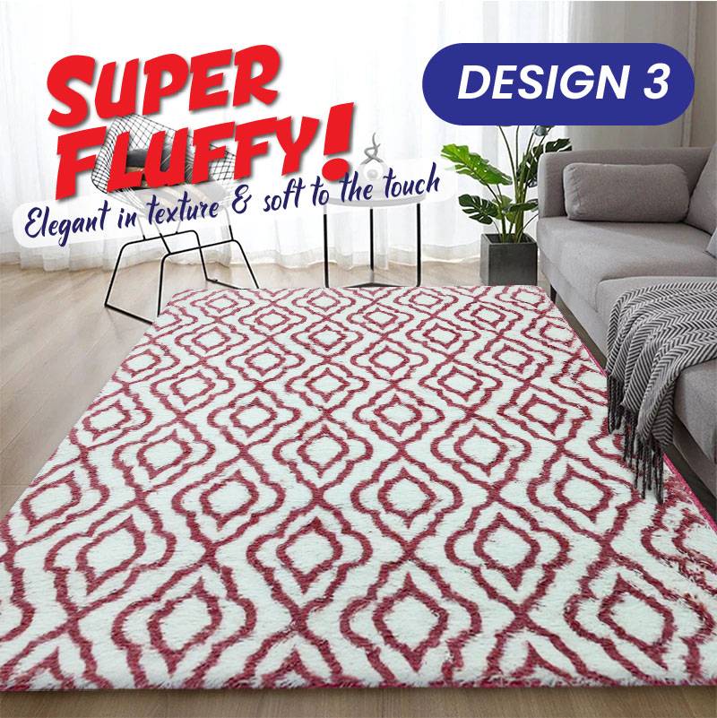 Fluffy Design Ruffle Shaggy 120cmx160cm / 40MM Thickness Living Room ...