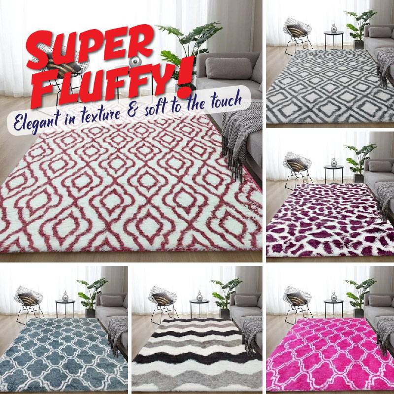 Fluffy Design Ruffle Shaggy 120cmx160cm / 40MM Thickness Living Room ...