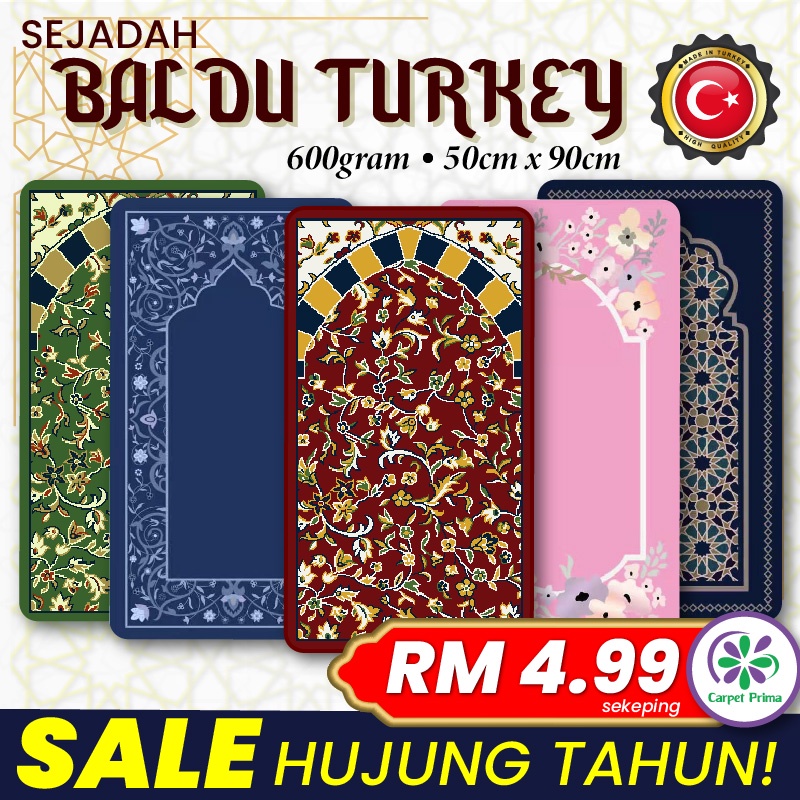 BORONG 100 PCS SEJADAH BALDU TURKEY 90CMX50CM/ BUATAN TURKEY/ SEJADAH ...